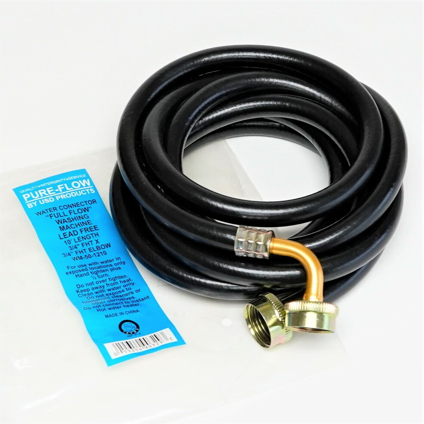 10' Washing Machine Fill Hose with Ell Elbow Lead Free - Walmart.com
