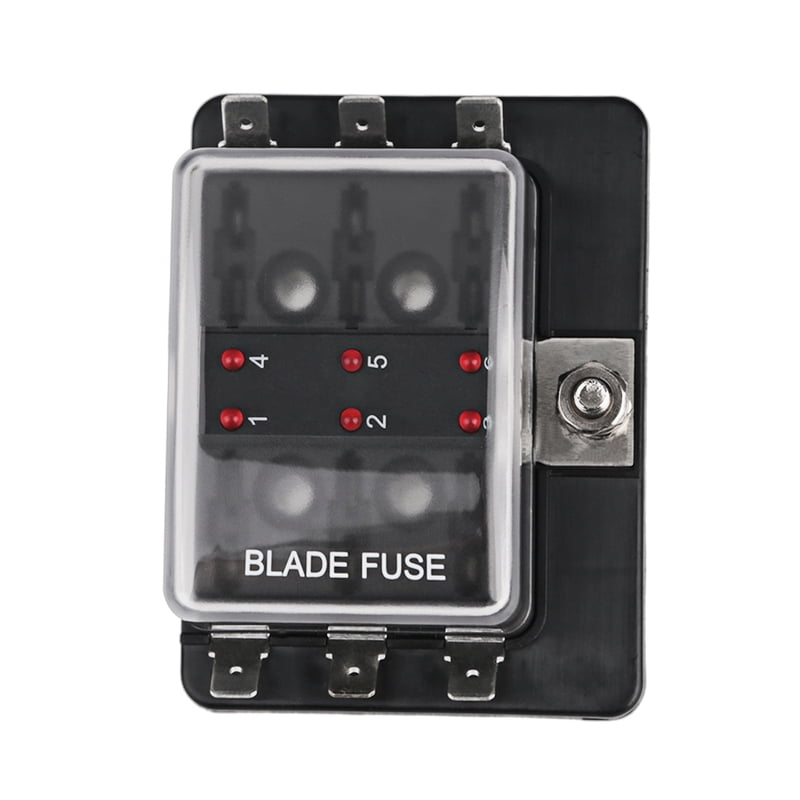 10 Way 6 Way LED Blade Relay Fuse Box Fuse Holder With Failure 12V/24V ...