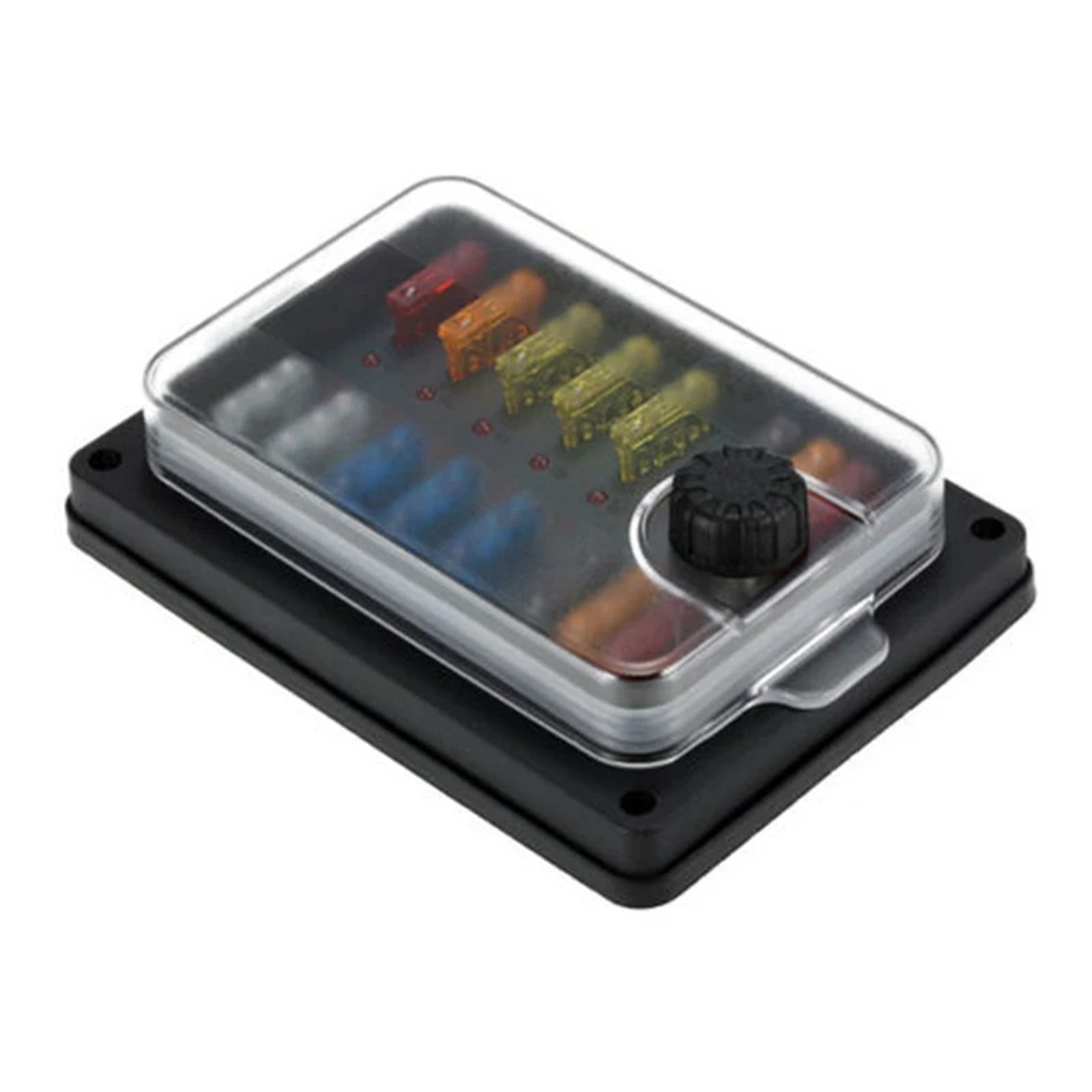 10 Way Car Blade Fuse Box Block Holder 12V-32V Car Boat Marine Fuse Box ...