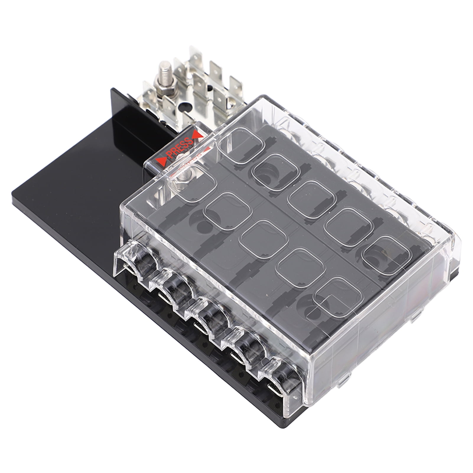 10 Way Car Blade Fuse Box Waterproof Flame Retardant Blade Fuse Holder ...