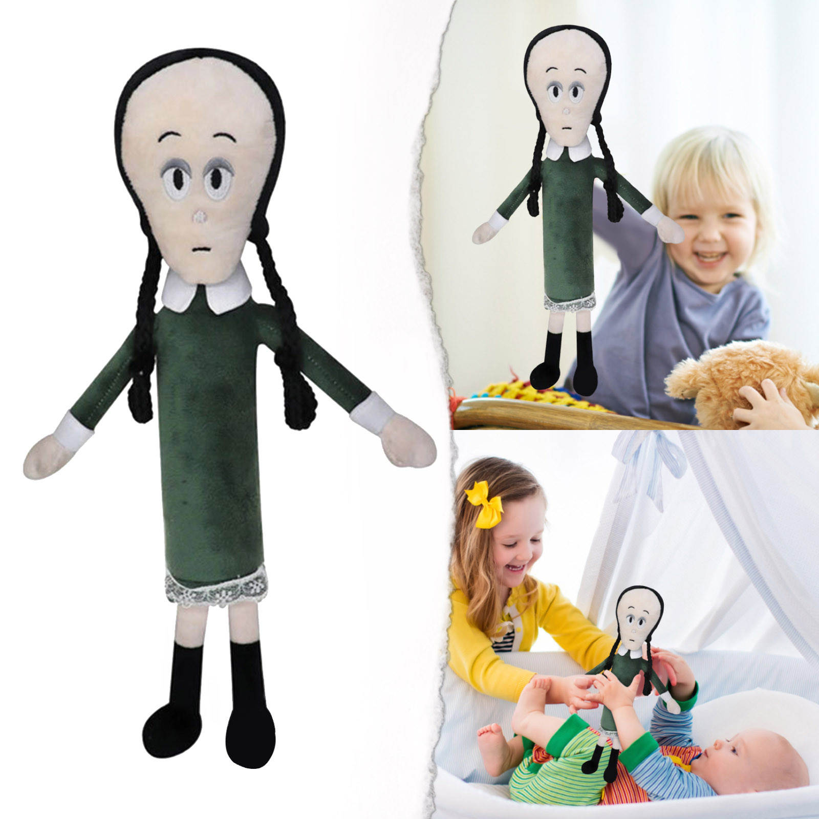 10" Wednesday Addams Plush Toys, Horrible Wednesday Addams Stuffed ...