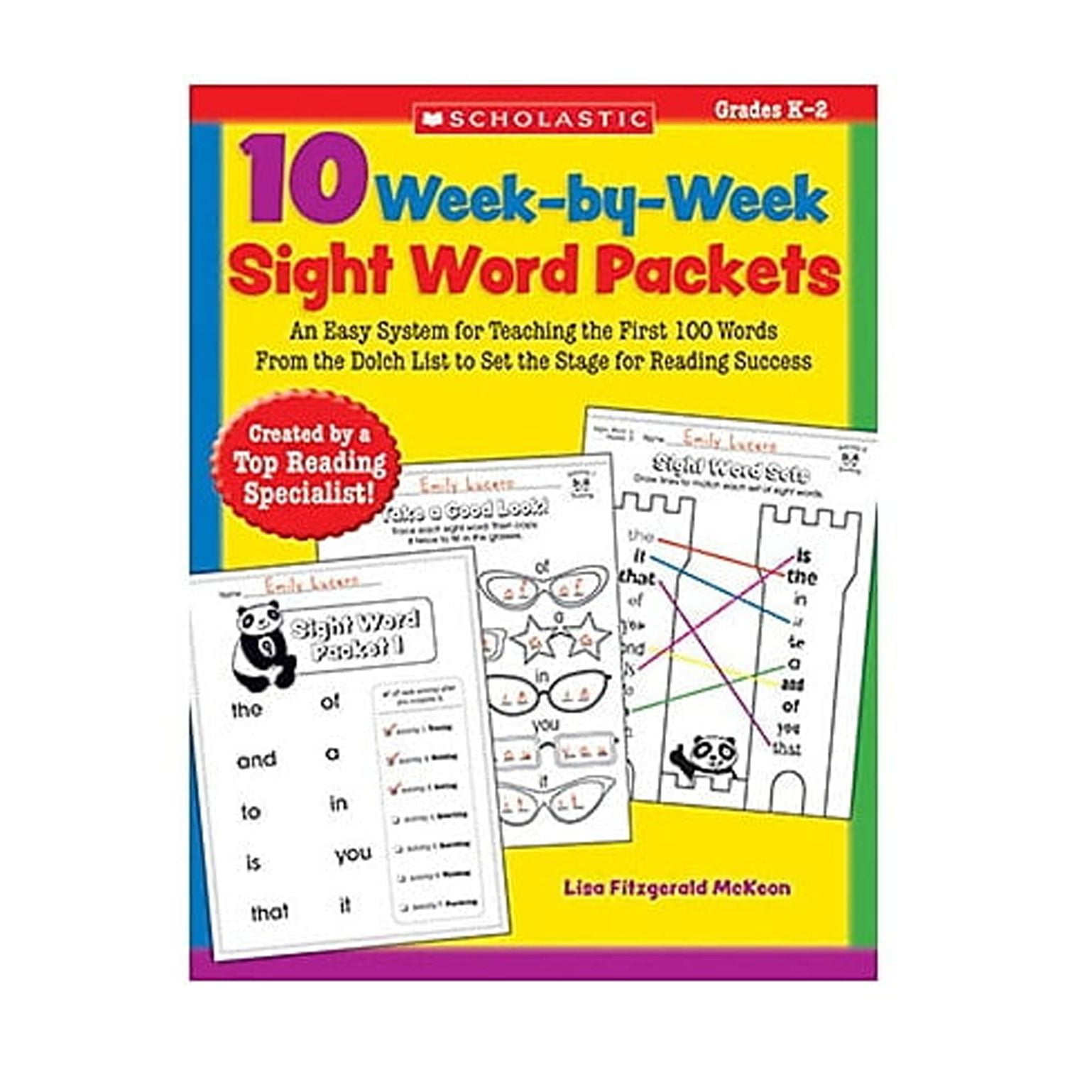 10 Week-By-Week Sight Word Packets: An Easy System for Teaching 100 ...