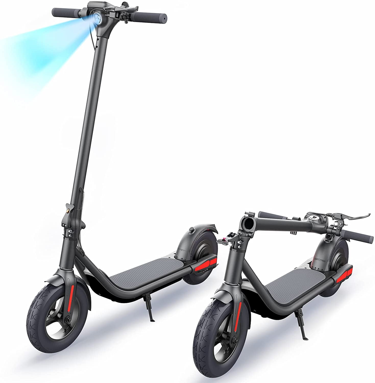 10" Wheels Electric Scooters Front LED Lights 600W Motor 19 Mph ...