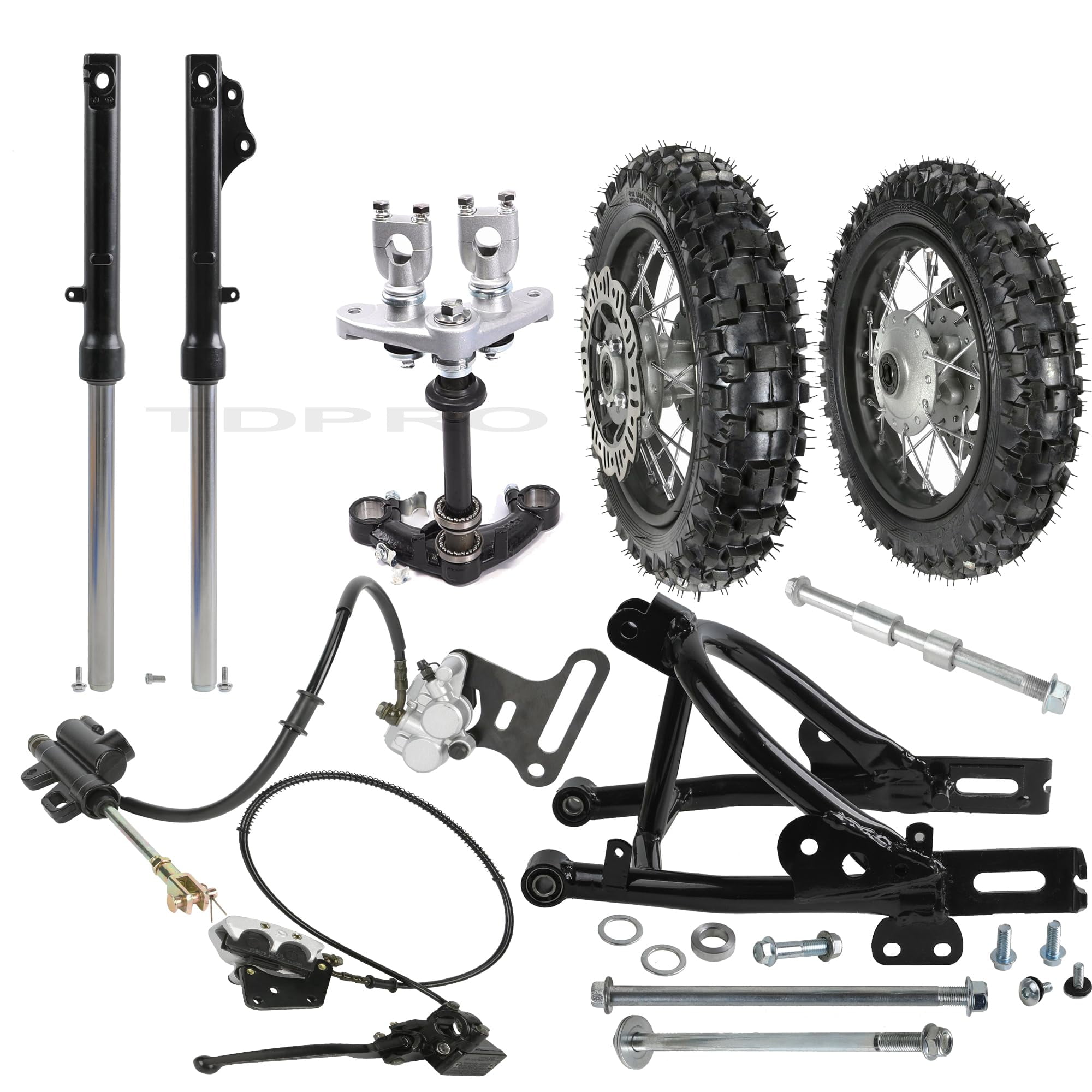 10" Wheels Front 2.50-10 & Rear 3.00-10 Tire Rim + Front Forks Shock ...