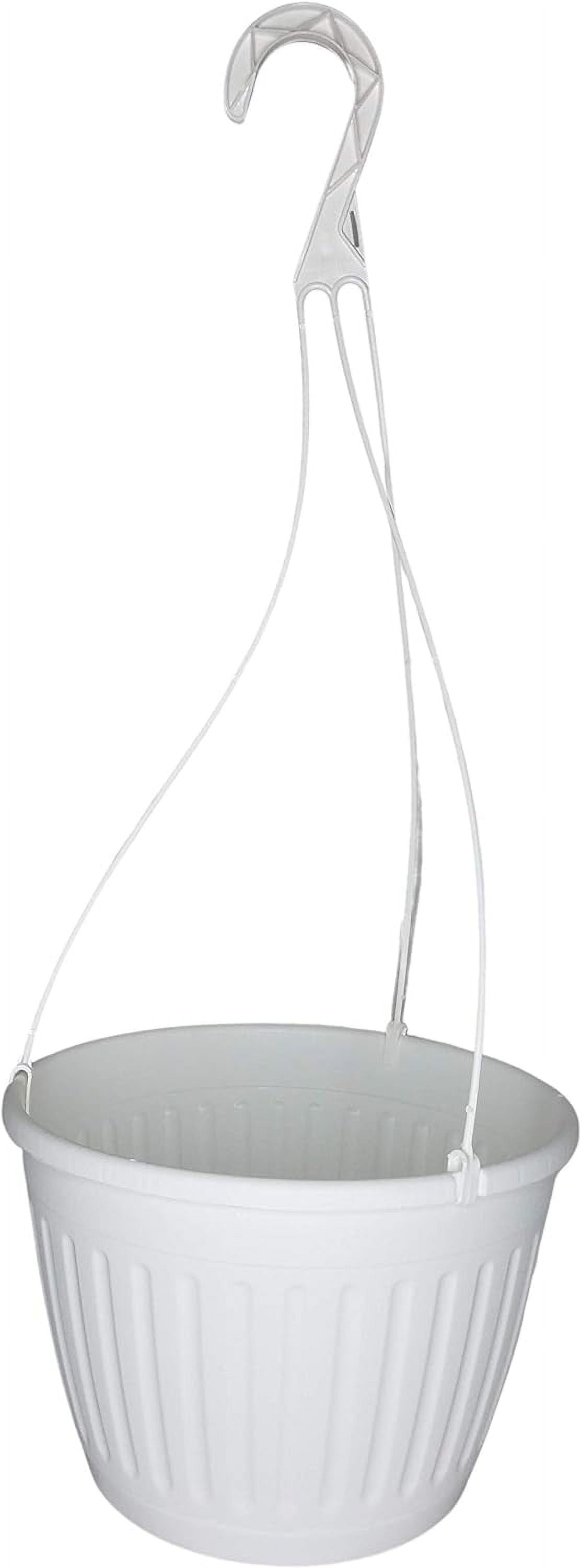 10" White Imperial Deco Saucerless Hanging Baskets - 5 Baskets With 5 ...