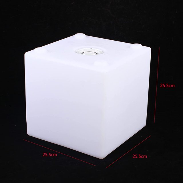 10" White LED Light Cube Stools Chair RGB Color Changing Rechargeable W ...
