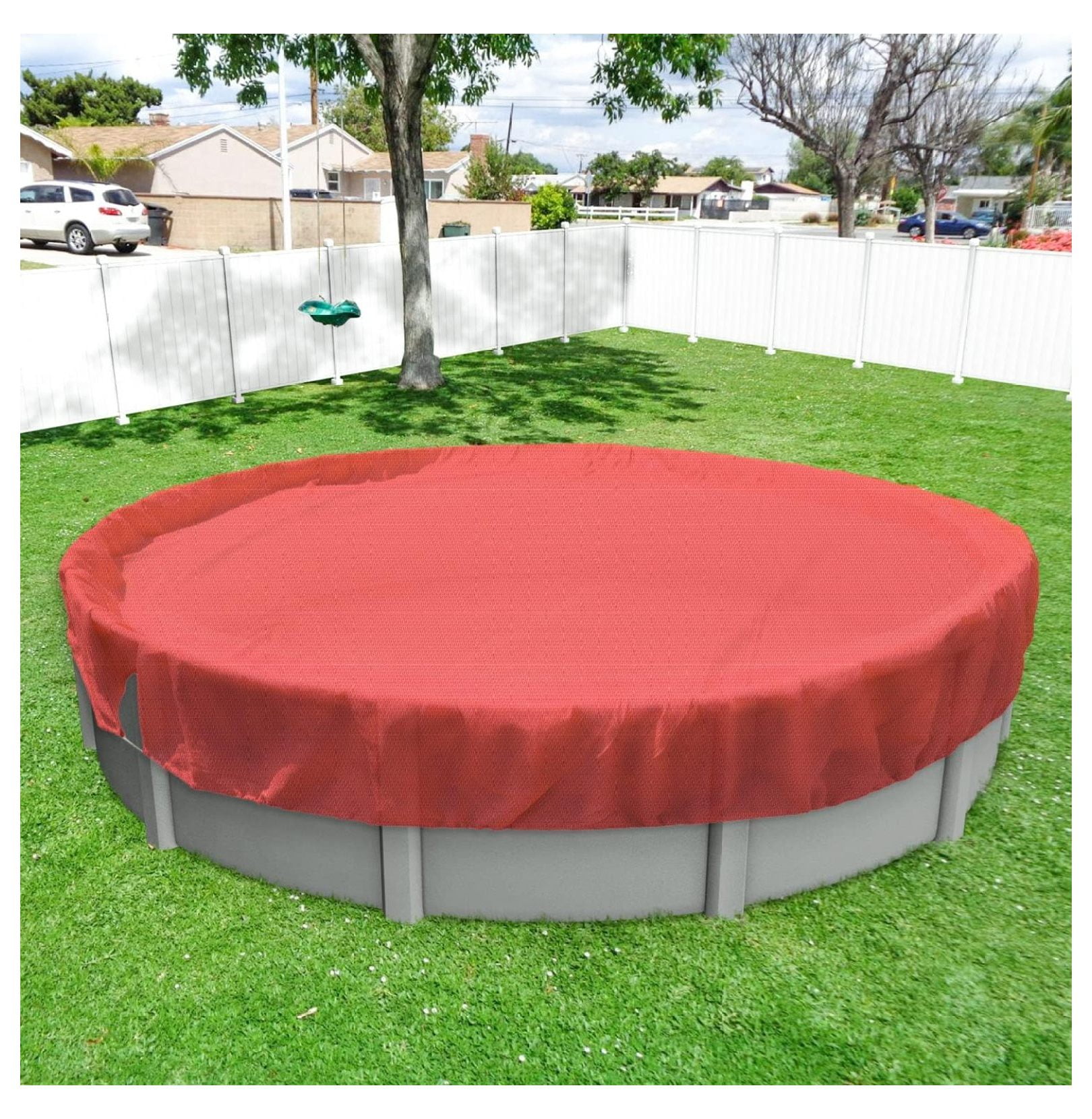 10' Winter Round Pool Safety Cover with Wire Cable Along Edges Winch ...