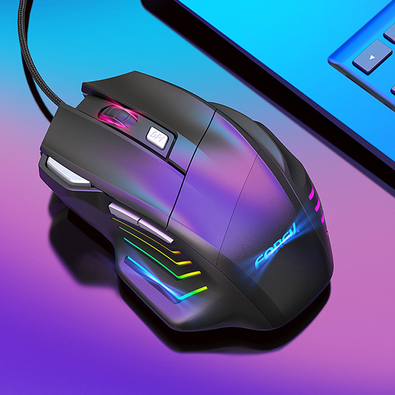 Under 10, Wired Mechanical 7D Esports Game RGB Lighting, Colorful Lighting Mouse, No Delay USB ...