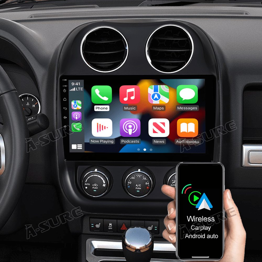 10" Wireless Carplay Android 10 Car Radio Stereo 32GB for Jeep Compass ...
