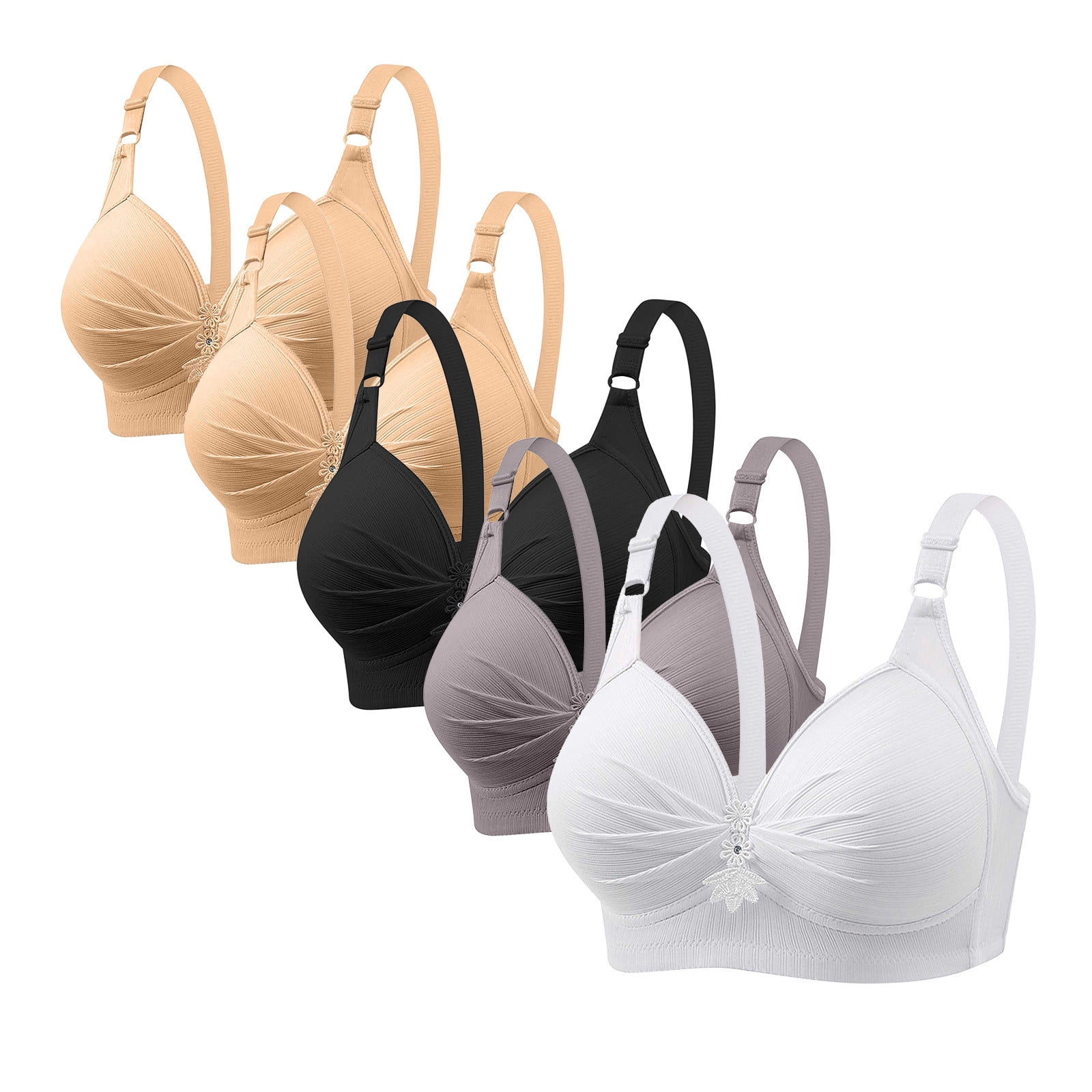 Under 10, Woman's Large Daily Bra, Gathered Underwear, No Rims, Soft ...