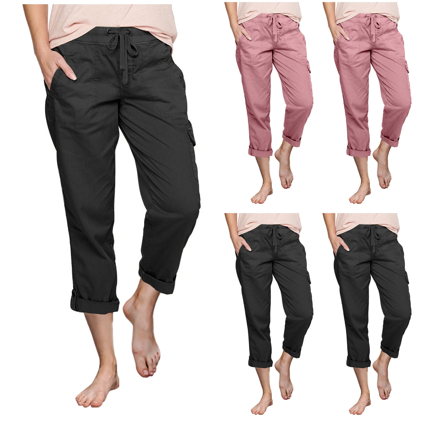 Under 10, Women's Long Cargo Pants, High-Waist Quick-Drying A-Line ...