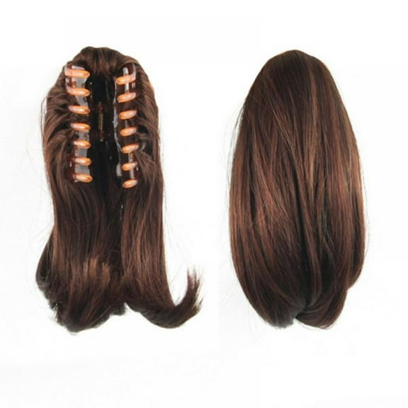 12" Claw Clip Ponytail Extension Synthetic Short Curly Wavy Pony Tail ...