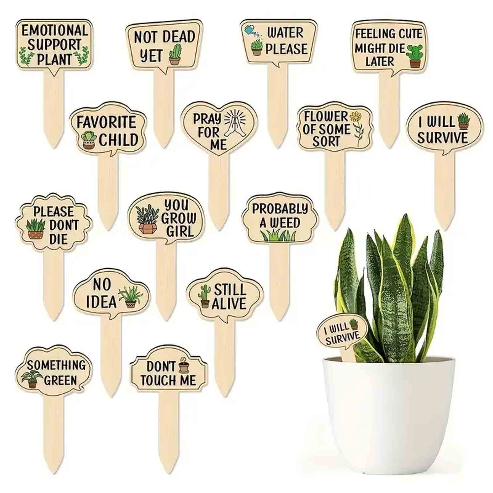 Under 10,Wooden Garden Plant Tags, 15 Piece Set, Durable Weatherproof ...