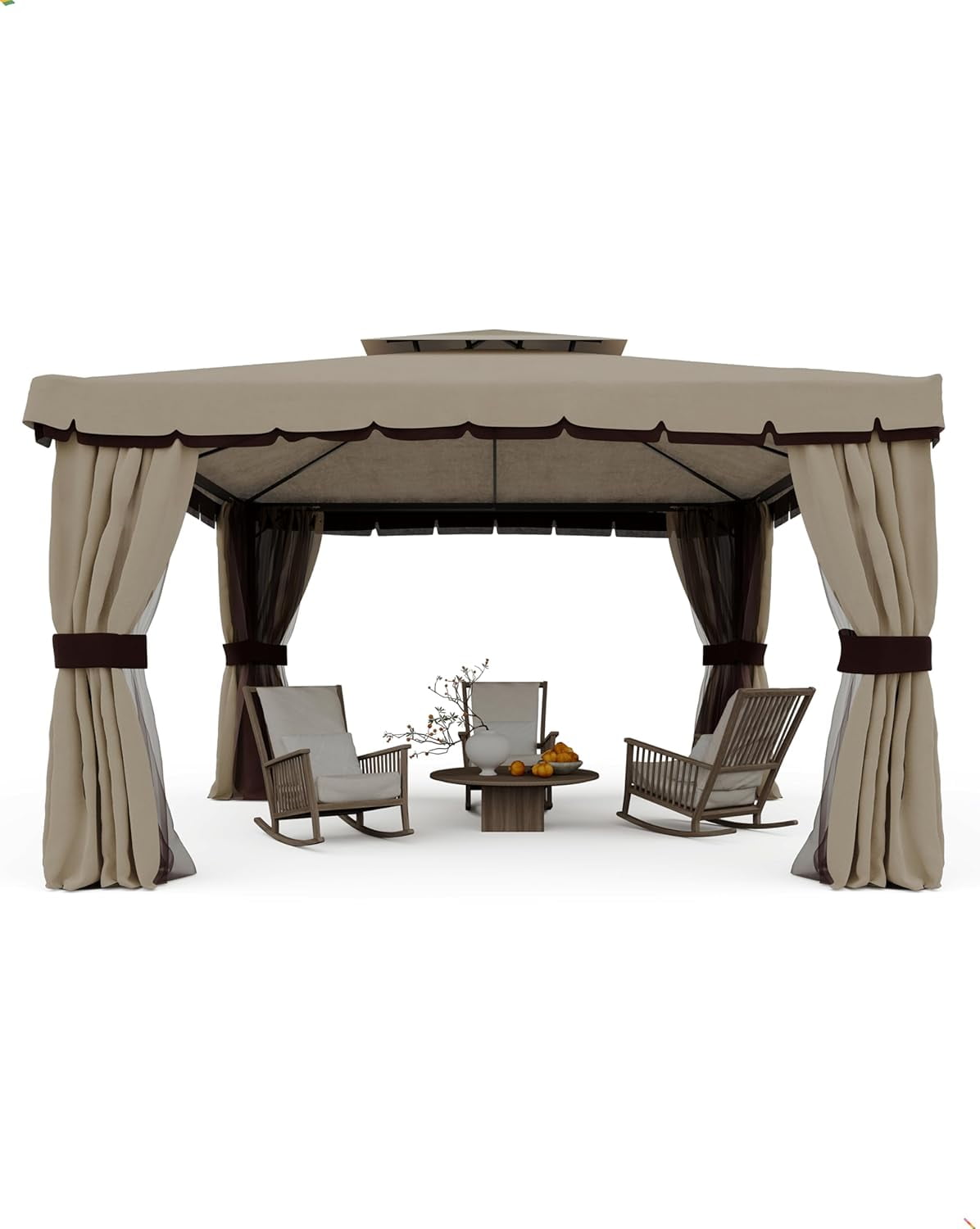 10'X 10' Outdoor Gazebos Patio Gazebos with Netting and Curtains ...