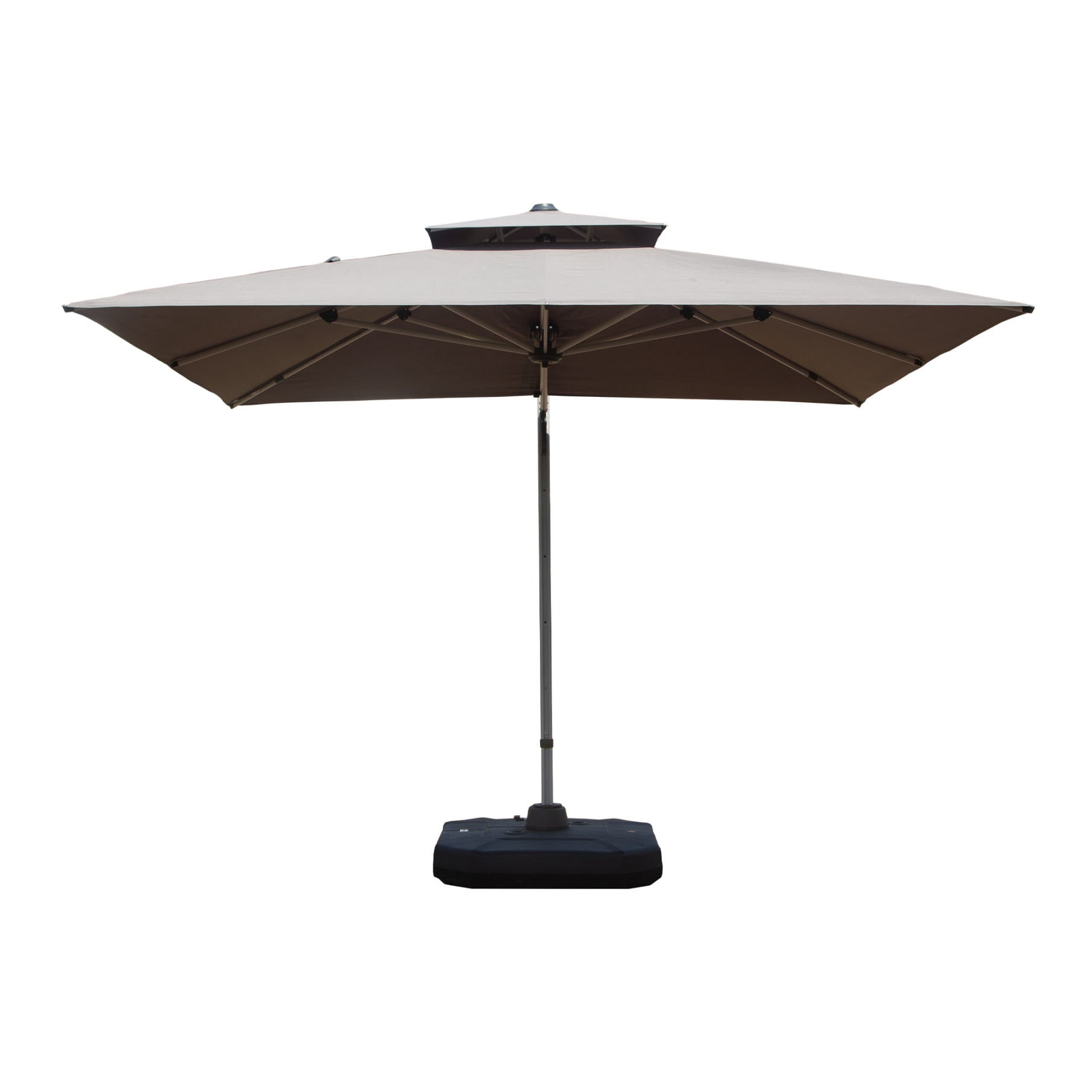 10' X 10' Square Cantilever Umbrella with Center Pole, Aluminum Offset ...