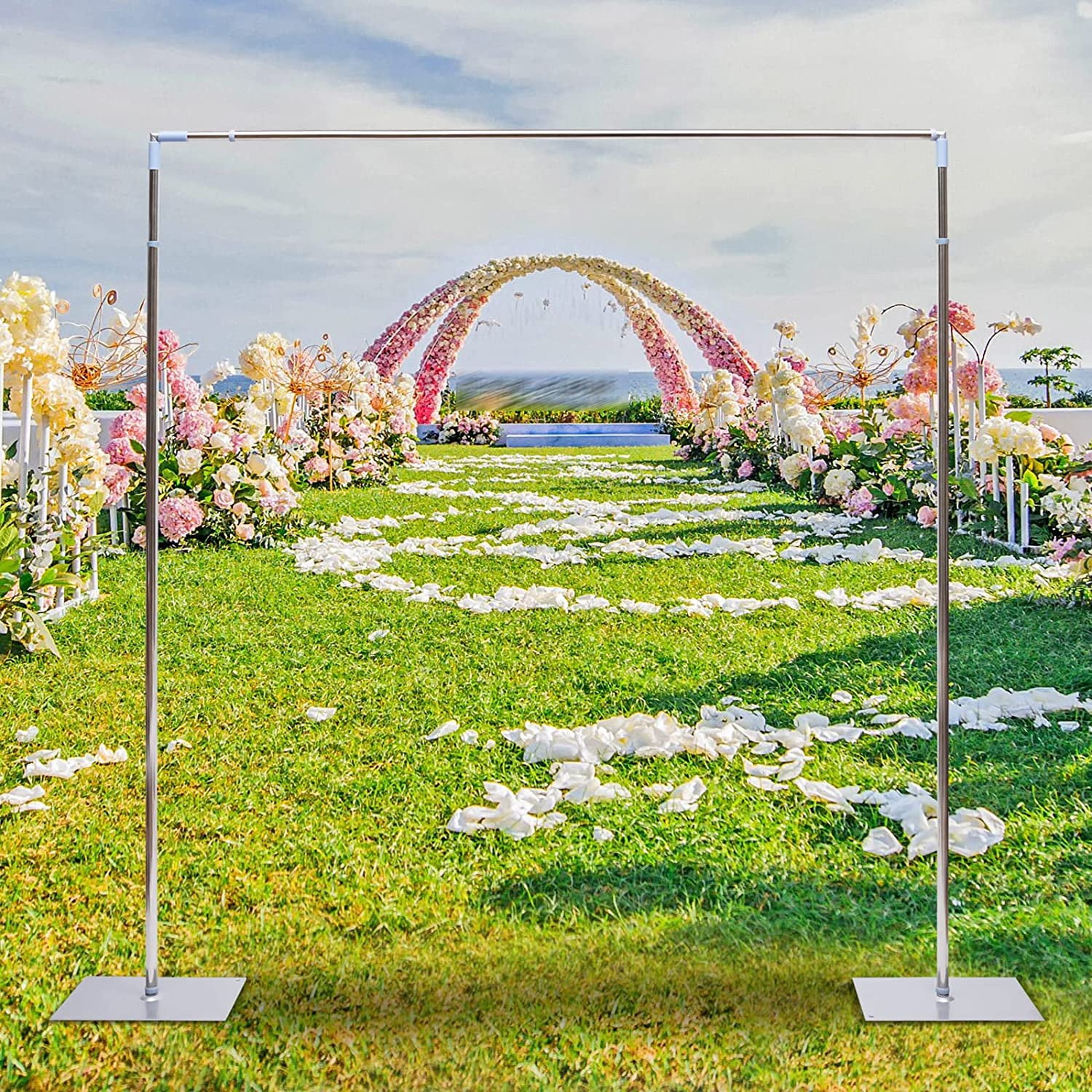 10 X 10FT Wedding Arches for Ceremony Adjustable Metal Flower Wedding ...