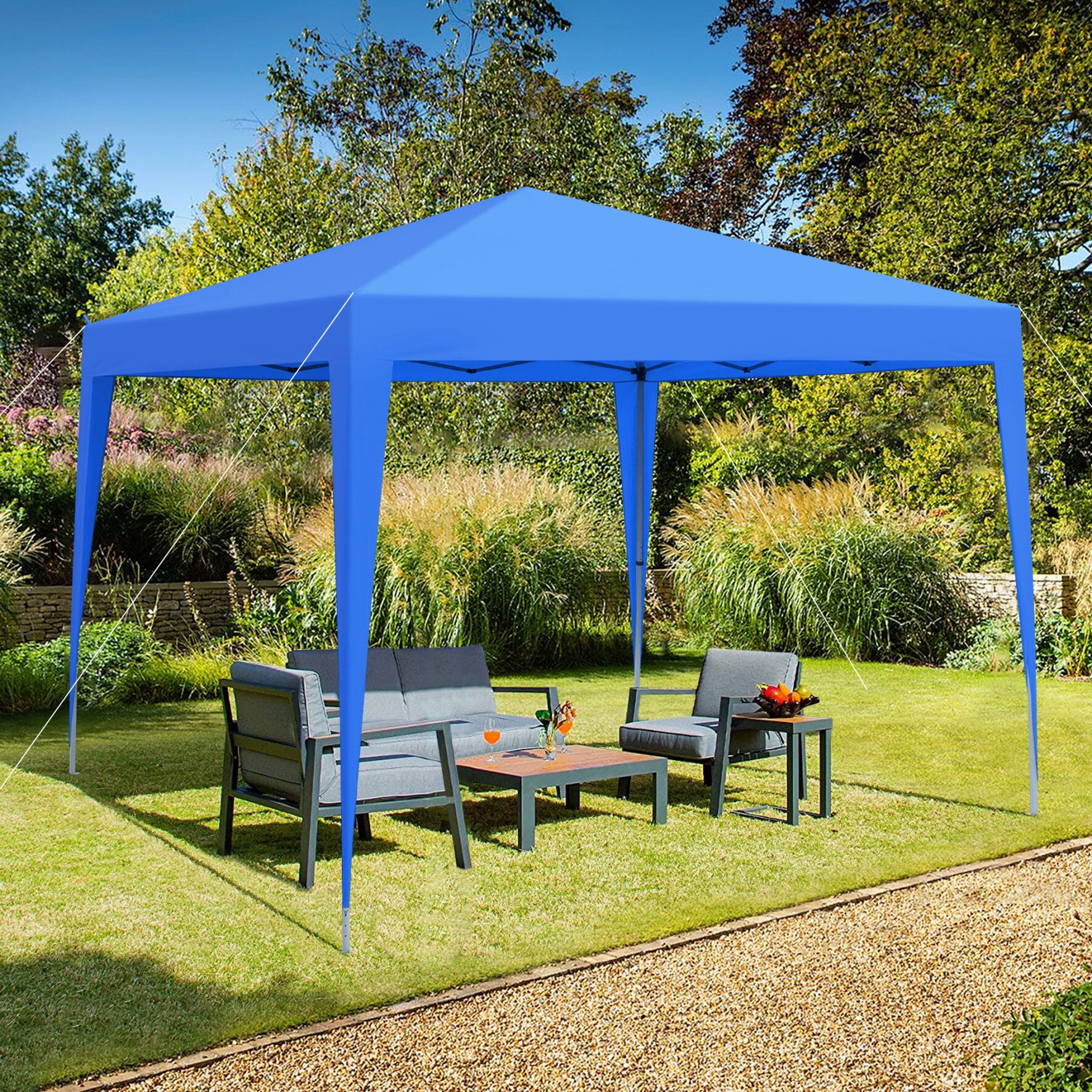 10 X 10ft Outdoor Pop Up Canopy for 6-8 People, Portable Folding Canopy ...