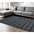 10' X 14' Charcoal And Gray Wool Plaid Hand Woven Area Rug - Walmart.com