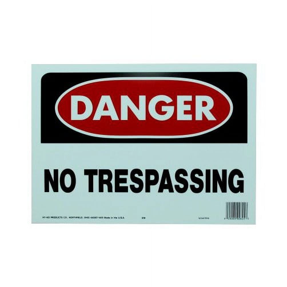 10" X 14" "Danger: No Trespassing" Polyethylene Sign - Walmart.com