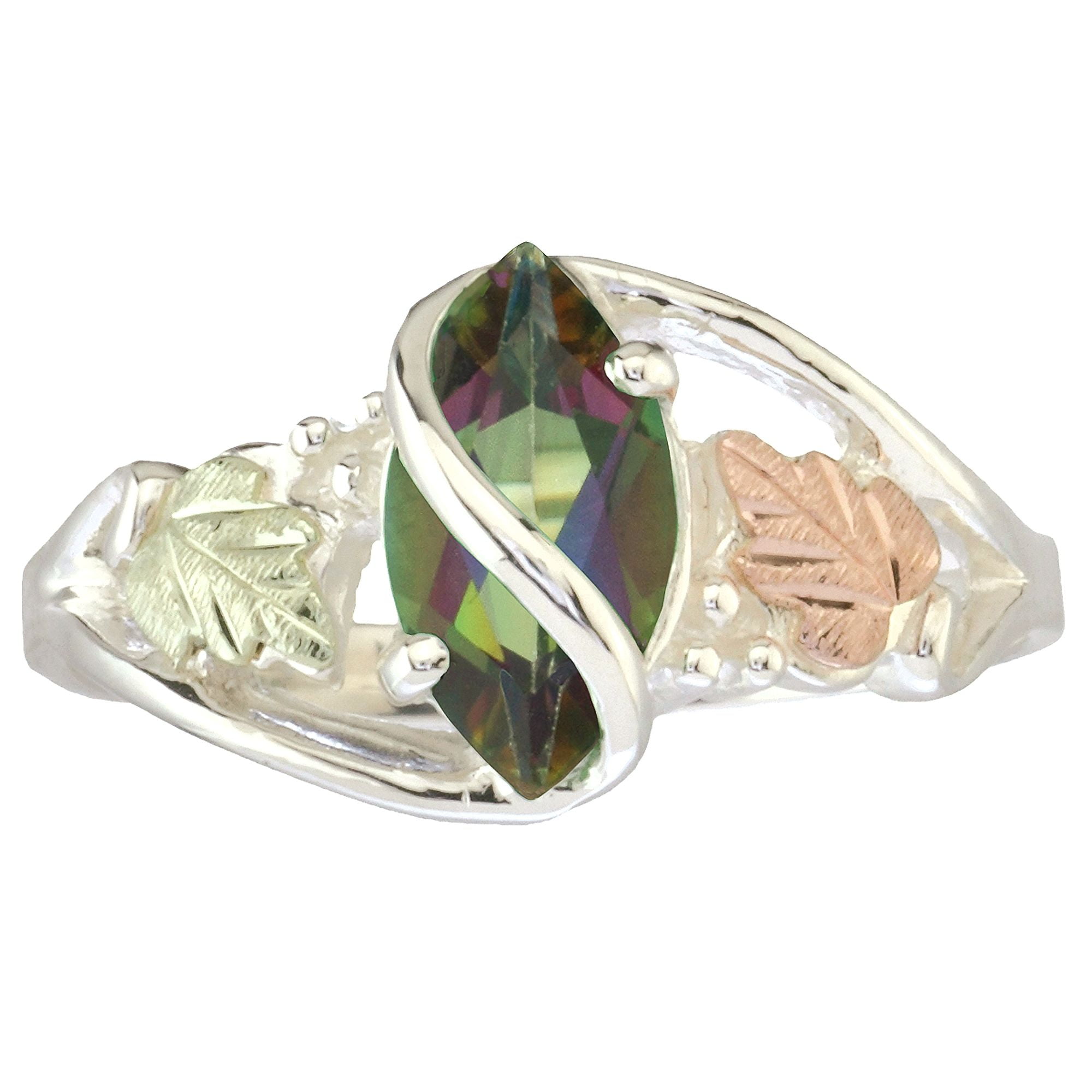 10 X 5 mm Black Hills Mystic Fire Topaz Ring in Sterling Silver ...