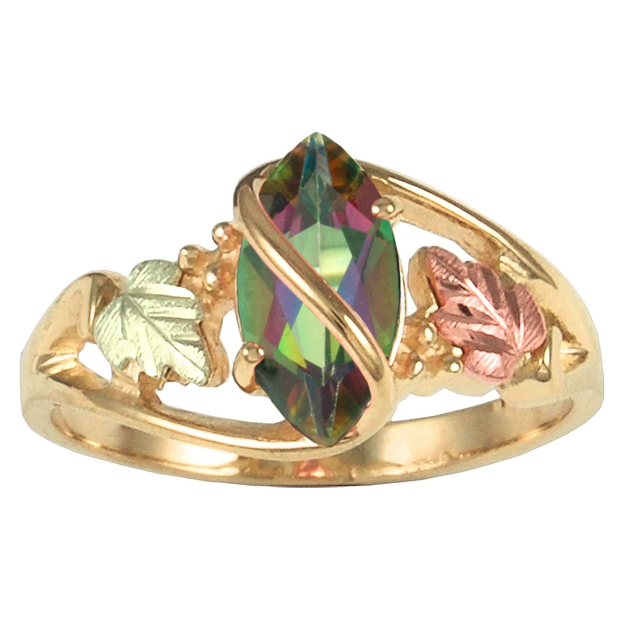 10 X 5 mm Mystic Fire Topaz Ring in 10k Gold - Walmart.com