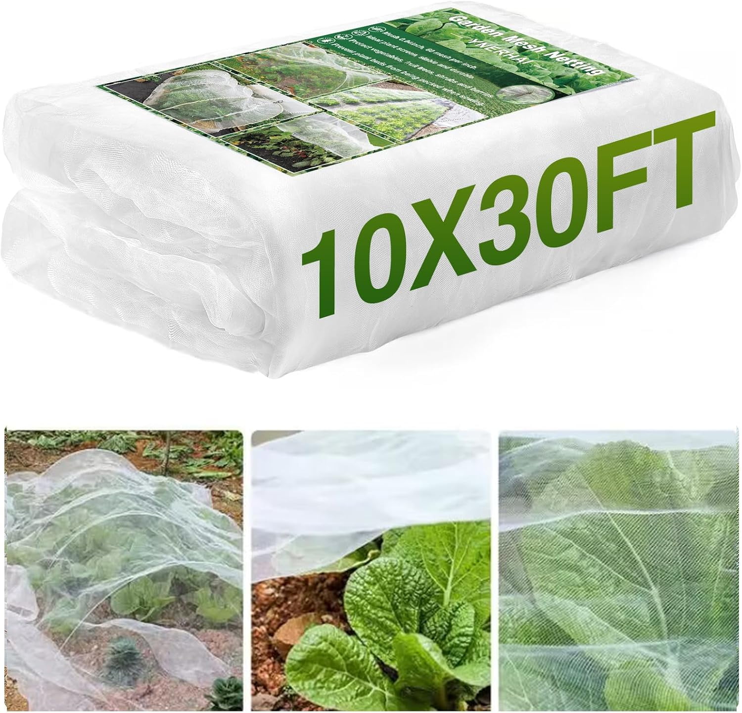 10 X 50FT Garden Mesh Netting Barrier,Fruit Tree Plant Netting for ...