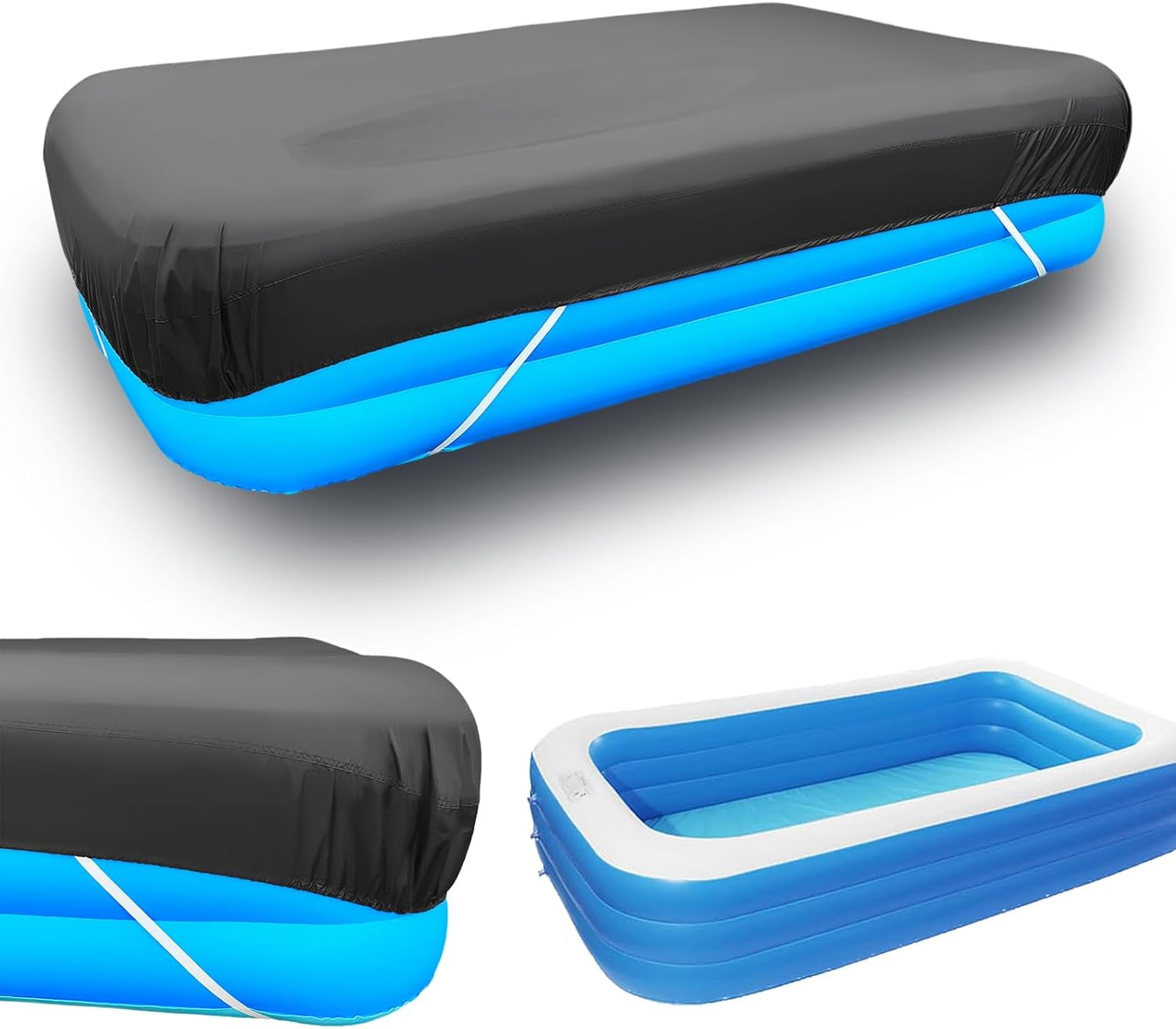 10 X 6 ft Inflatable Pool Cover for 120x72 inch Swimming Rectangle Pool ...