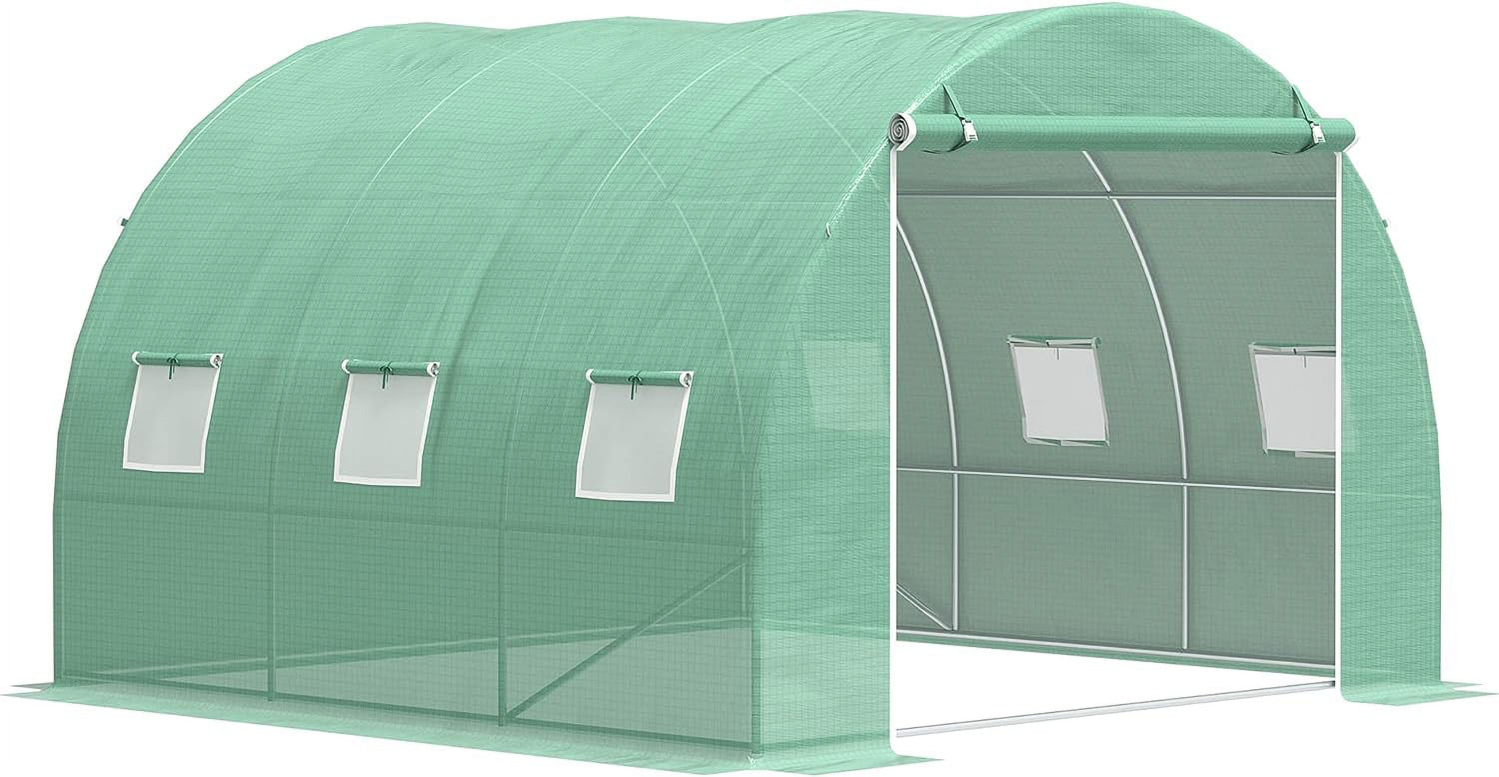 10' X 10' X 7' Walk-In Tunnel Hoop Greenhouse, Polyethylene PE Cover ...