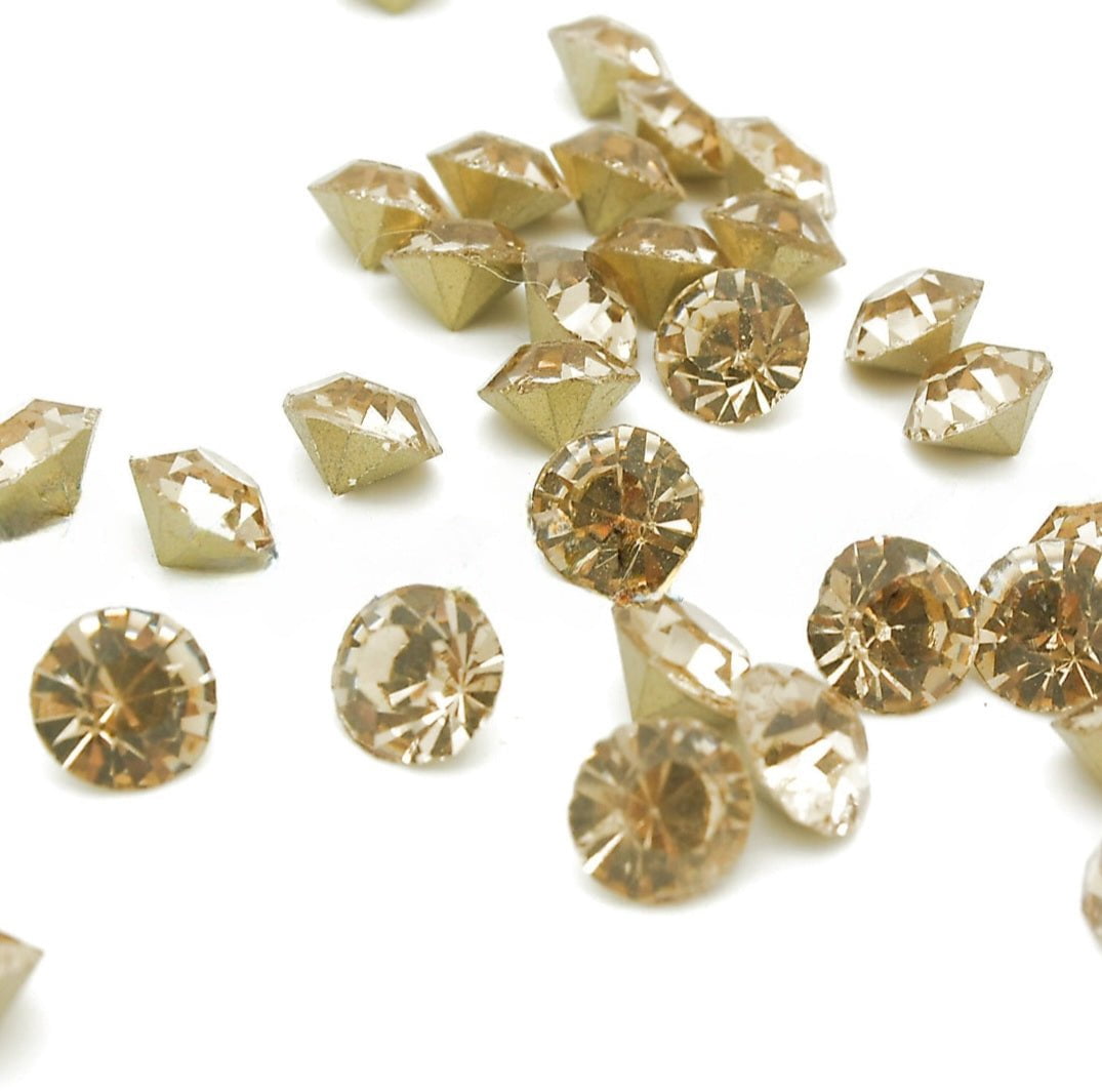 10 X 8mm ANTIQUE GOLD CHATON CRYSTALS - sarahi.NYC - Walmart.com