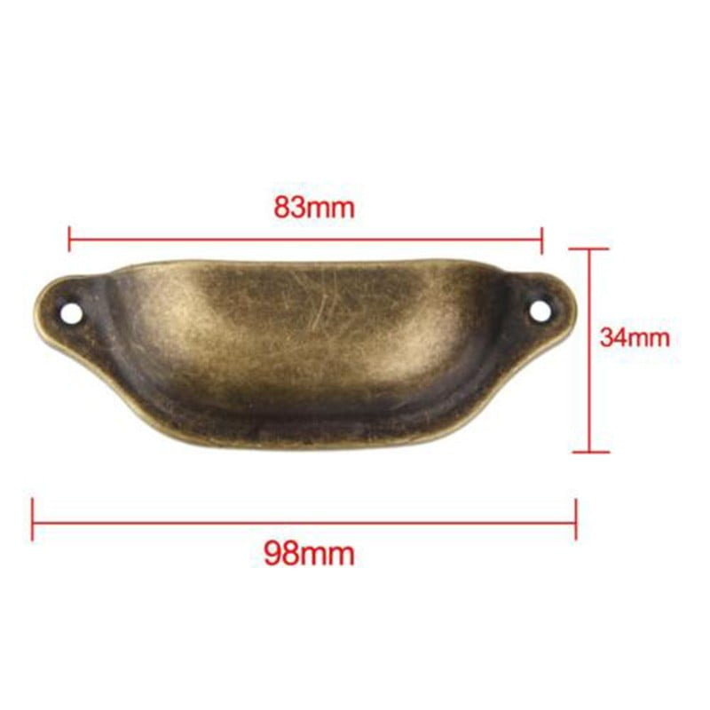 10 X Antique Brass Rustic Cup Pull Cabinet Cupboard/Drawer Door Draw ...