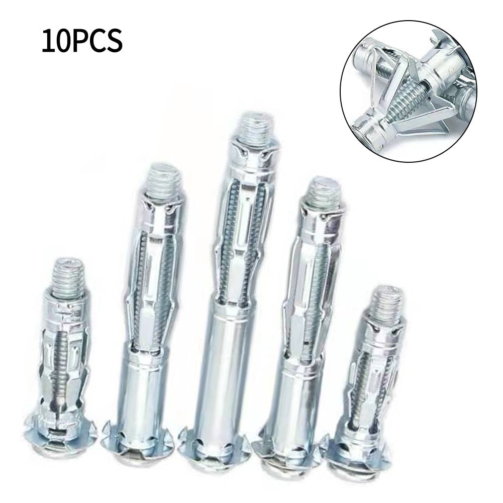 10 X Metal Heavy Duty Plasterboard Cavity Wall Anchors Plug Fixings M4 ...