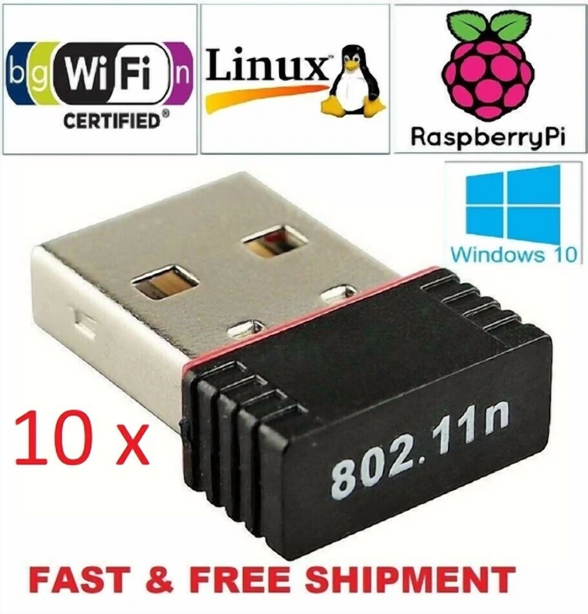 10 X Realtek Mini Usb Wireless 802.11B/G/N Lan Card Wifi Network ...