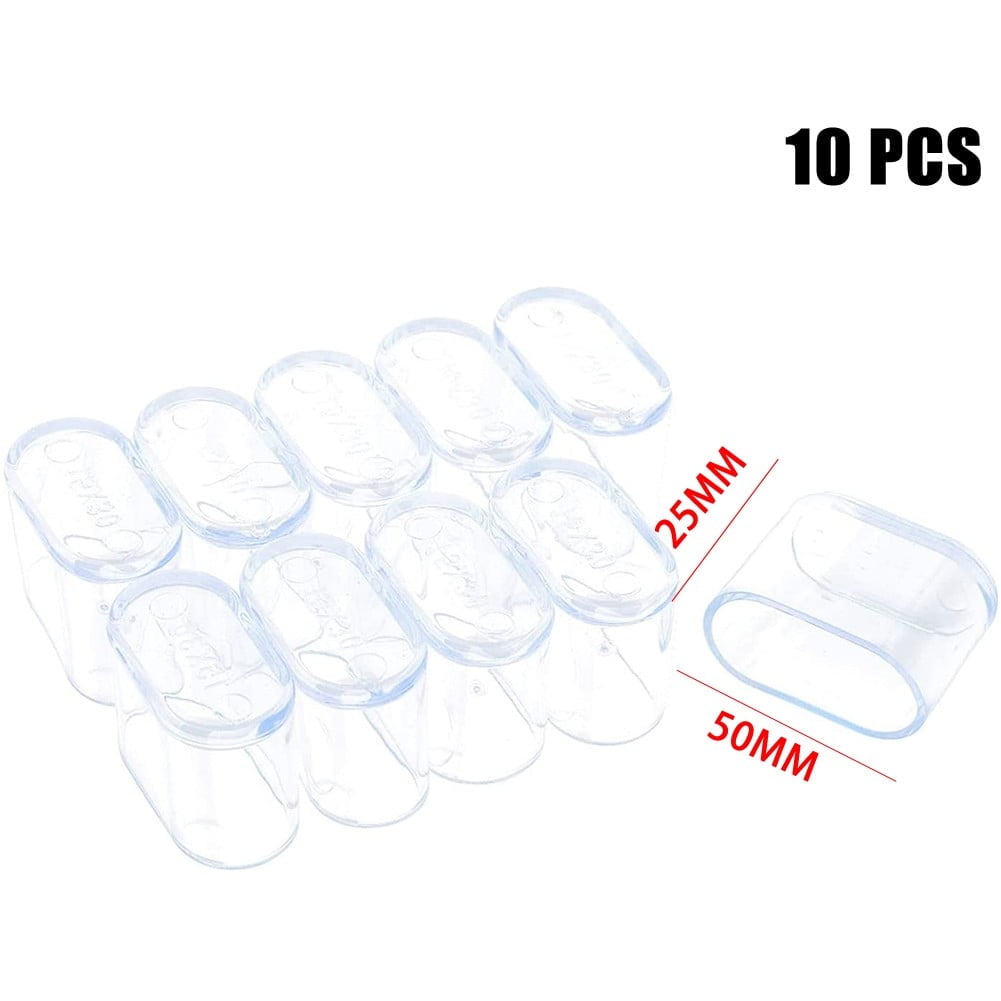 10 X Rubber Chair Leg Cap Oval Covers Furniture Table Feet Floor ...