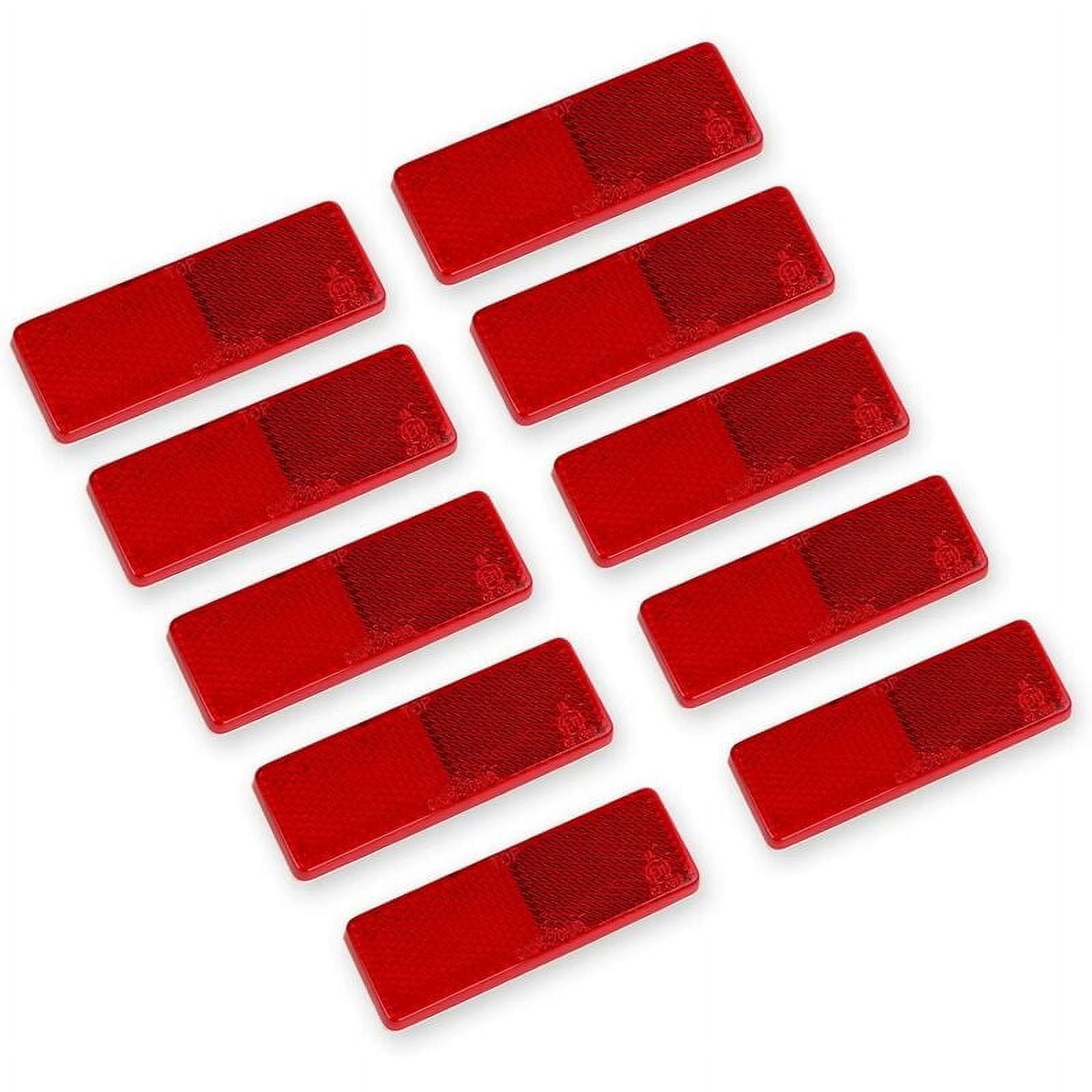 10 X Trailer Reflex Reflector - Red, Rectangular Reflector, Adhesive ...