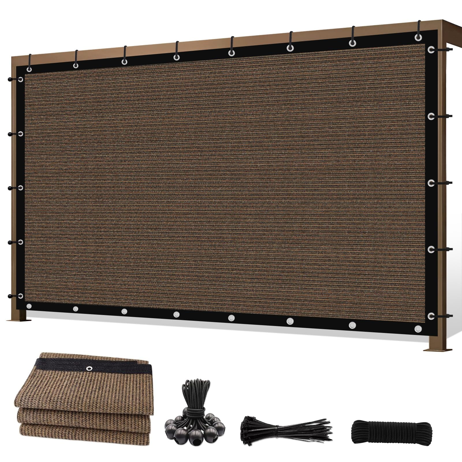 10'X20' Premium Sun Shade Fabric 90% UV Block, Patio Pergola Cover ...