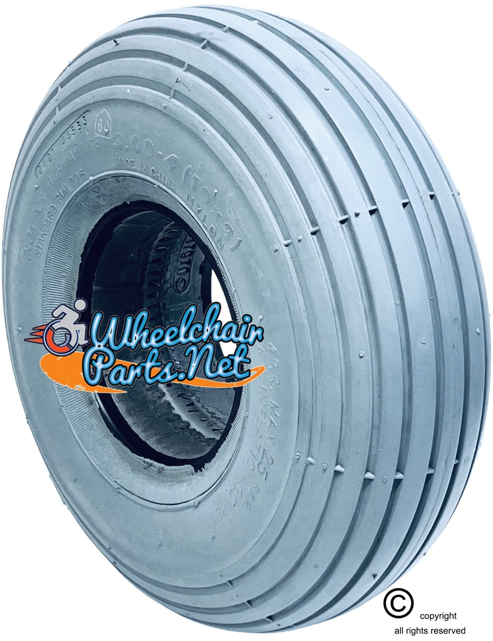 10"X3" (3.004 / 260*85) RIB TREAD, FOAM FILL TIRE. FITS ON SPLIT RIMS ...