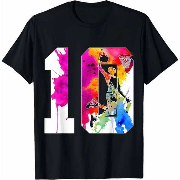 10 YEARS NUMBER 10 BASKETBALL 10TH BIRTHDAY T-Shirt - Walmart.com