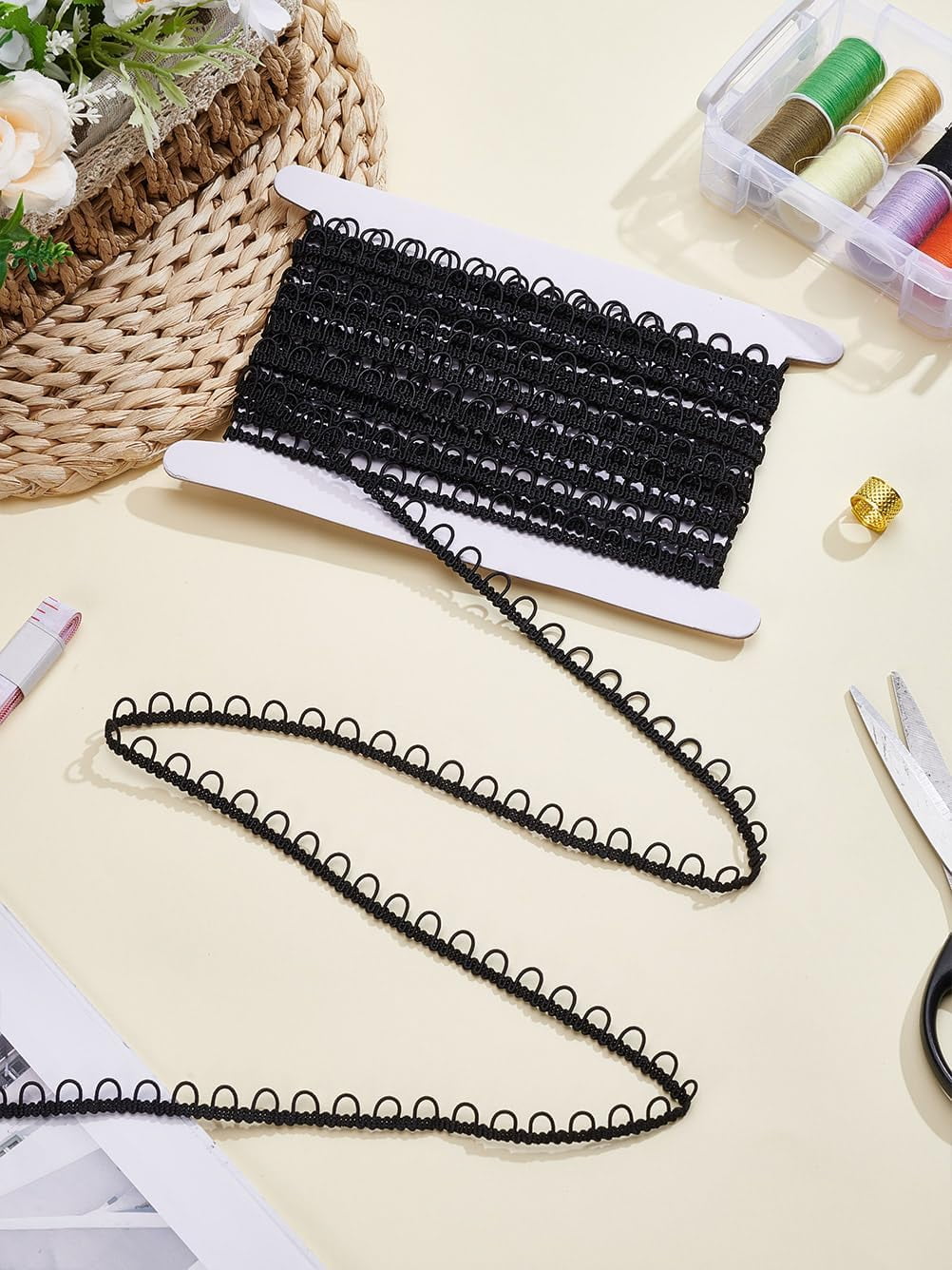 10 Yard 1/2 inch(12mm) Nylon Elastic Ribbons with Loops Elastic Button ...