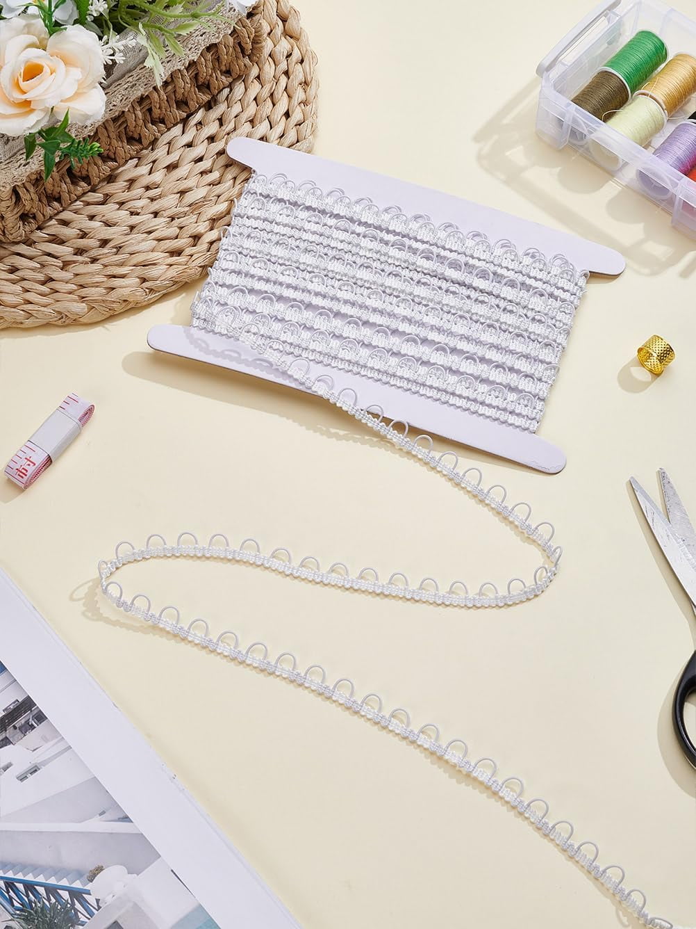 10 Yard 1/2 inch(12mm) Nylon Elastic Ribbons with Loops Elastic Button ...