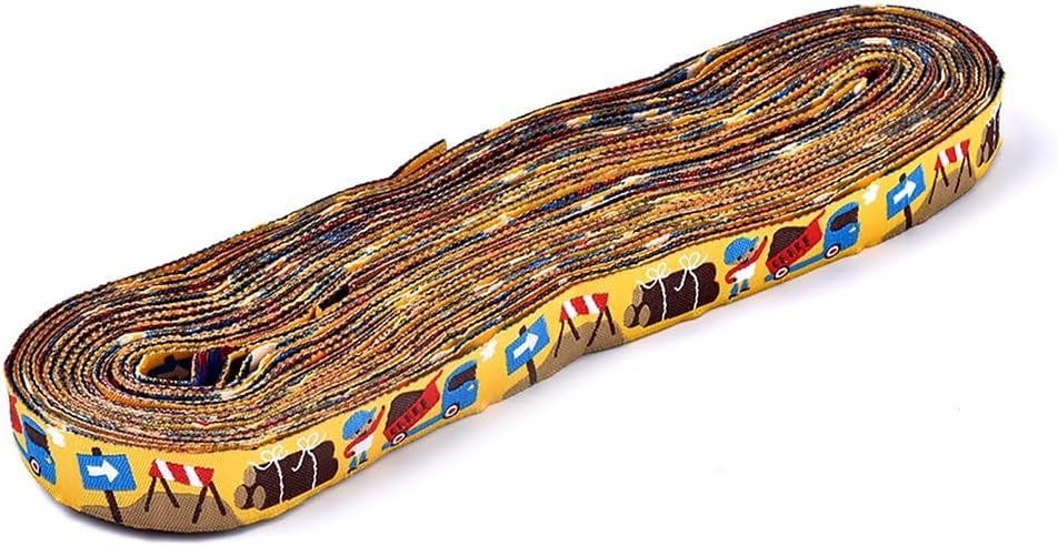 10 Yard 10 Yards 5/8 Inch Yellow Cartoon Cars Printed Embroidered ...