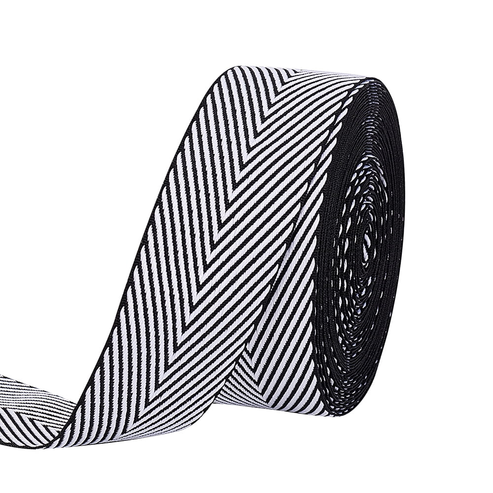 10 Yard Craft Striped Ribbon 1.6 inch Polyester Ribbon Straps Black ...