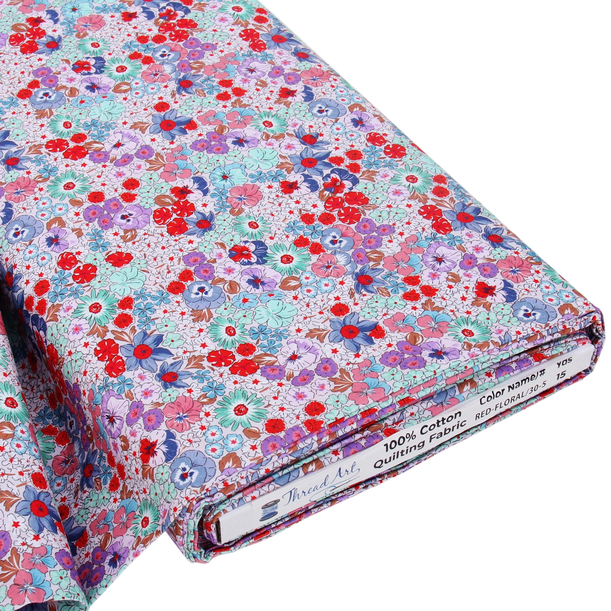 10 Yard Cut Threadart Premium Cotton Quilting Fabric - Spring Picnic ...