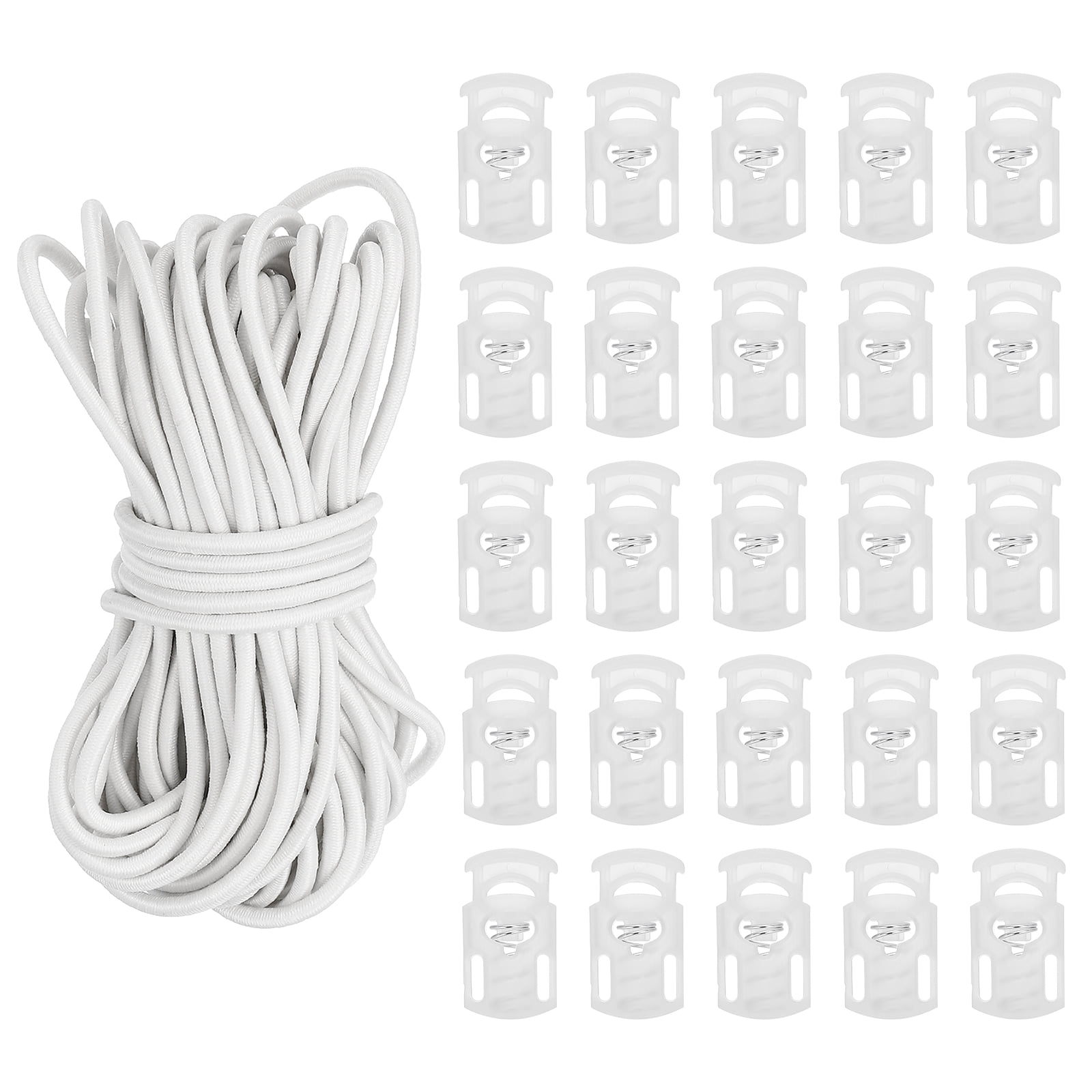 10 Yard Elastic Bungee Cord & Single Hole Cord Lock, Plastic Oval ...