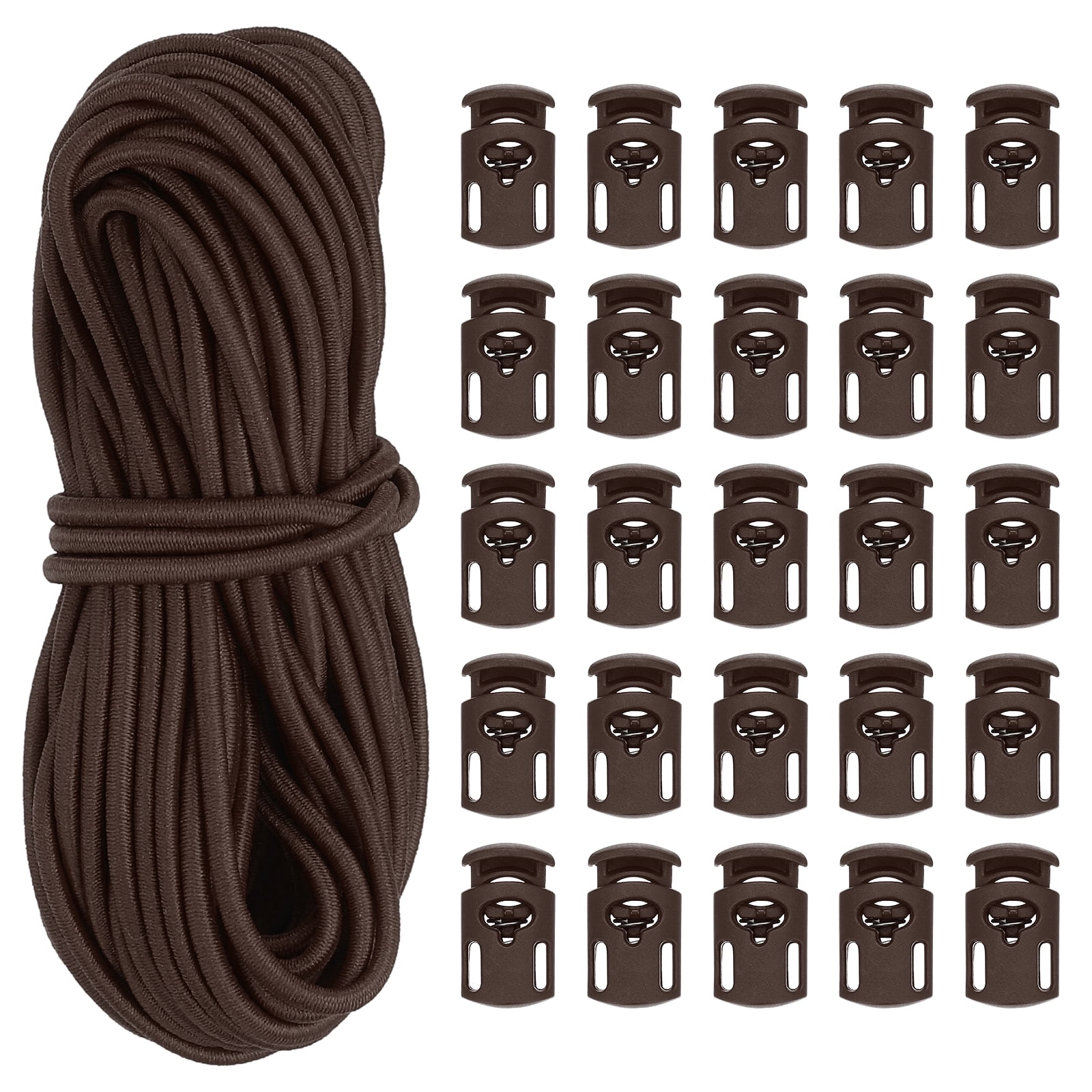 10 Yard Elastic Bungee Cord & Single Hole Cord Lock, Plastic Oval ...