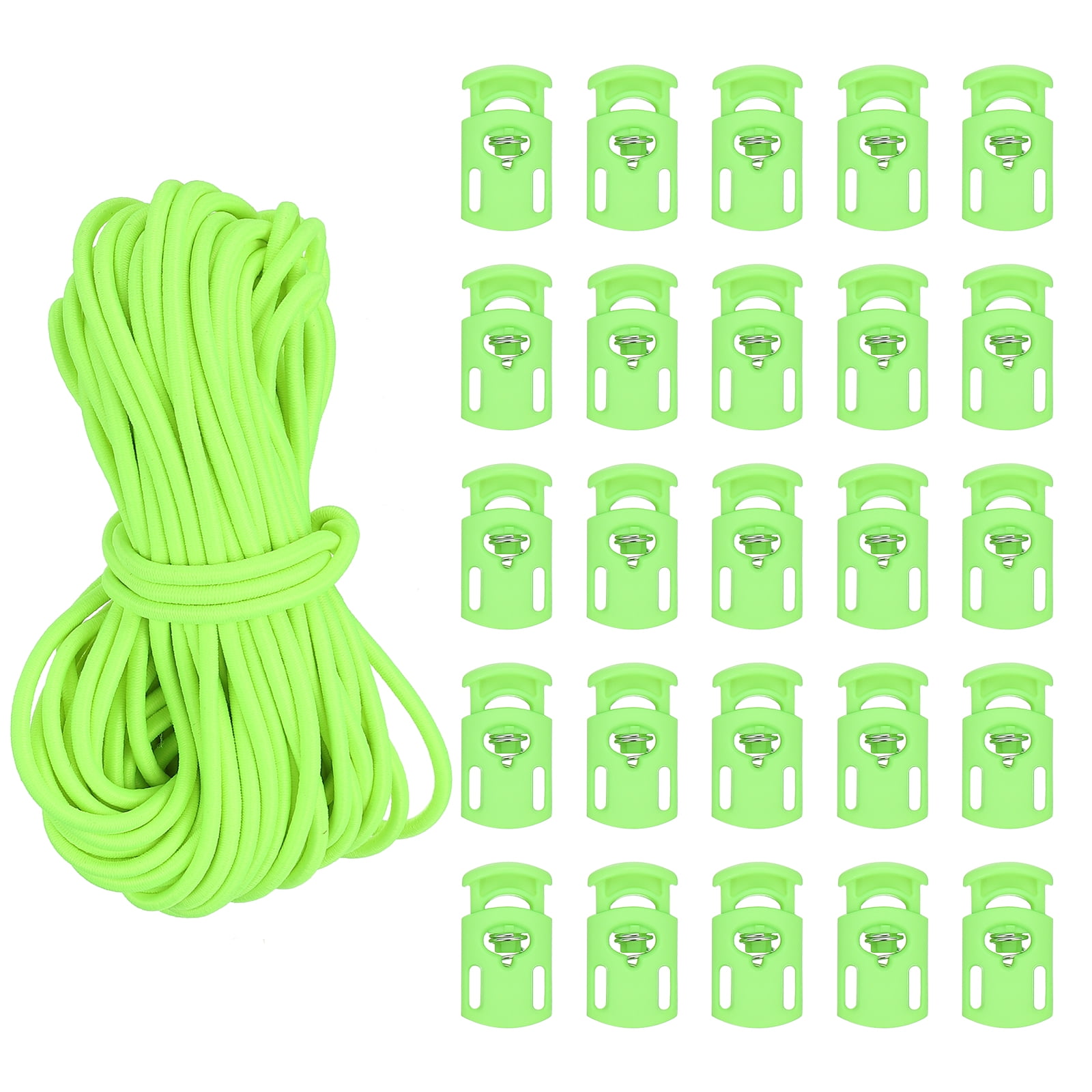 10 Yard Elastic Bungee Cord & Single Hole Cord Lock, Plastic Oval ...