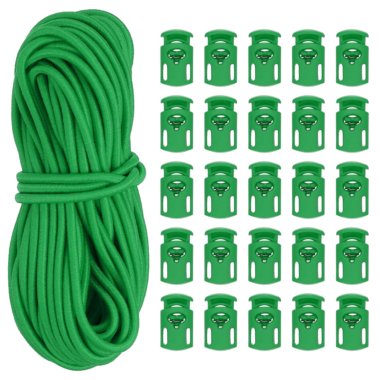 10 Yard Elastic Bungee Cord & Single Hole Cord Lock, Plastic Oval ...