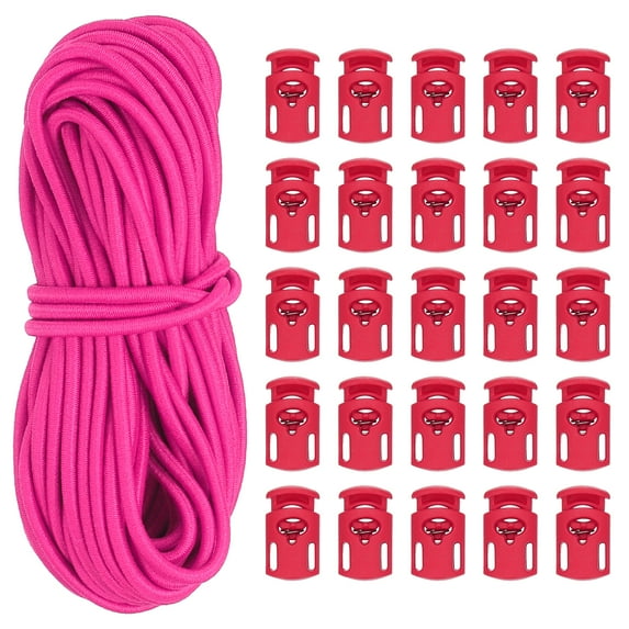 10 Yard Elastic Bungee Cord & Single Hole Cord Lock, Plastic Oval ...