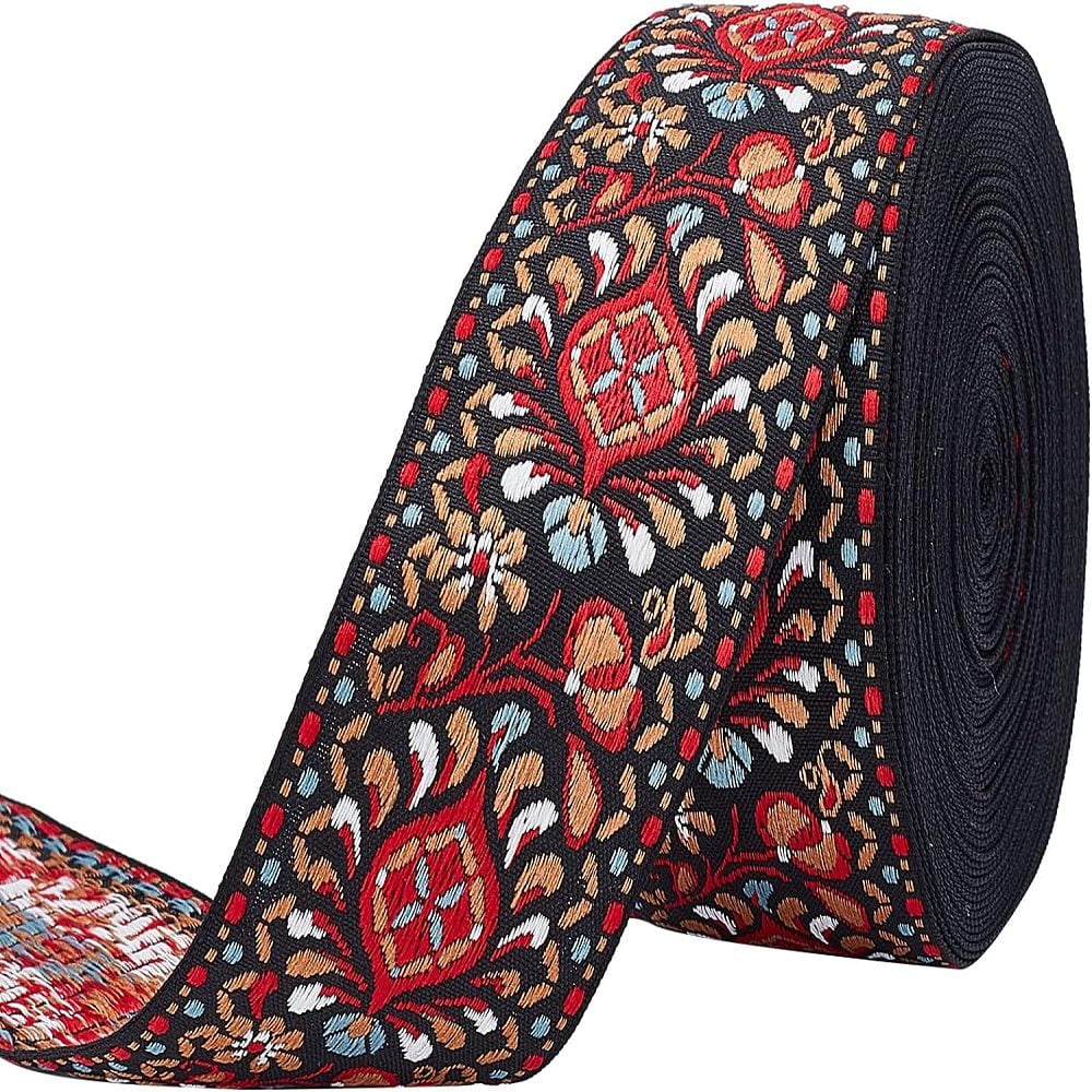 10 Yard Ethnic Style Embroidery Polycotton Ribbons Jacquard Ribbon with ...