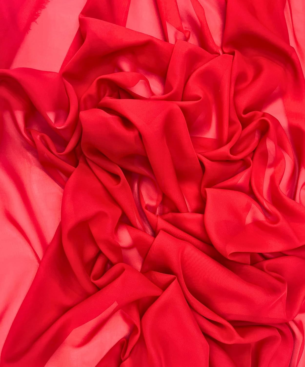 10 Yard (Red) Matte Chiffon Fabric by the yard, sheer soft fabric for ...