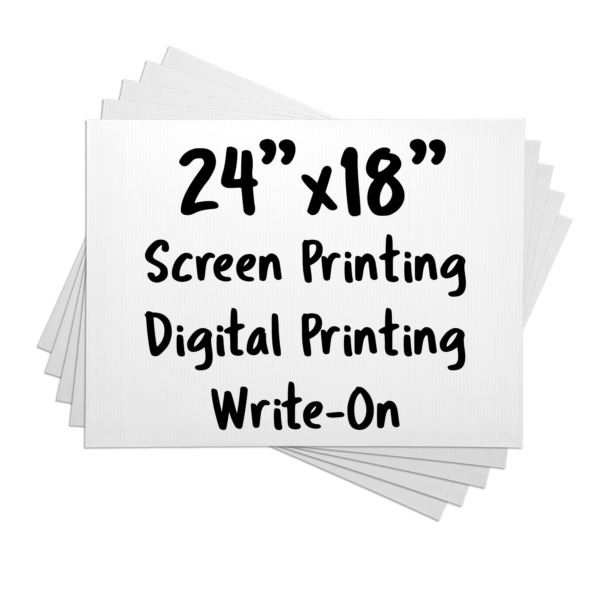 10 24x18" Yard Signs Plastic 4mm White Waterproof for Printing, Writing ...